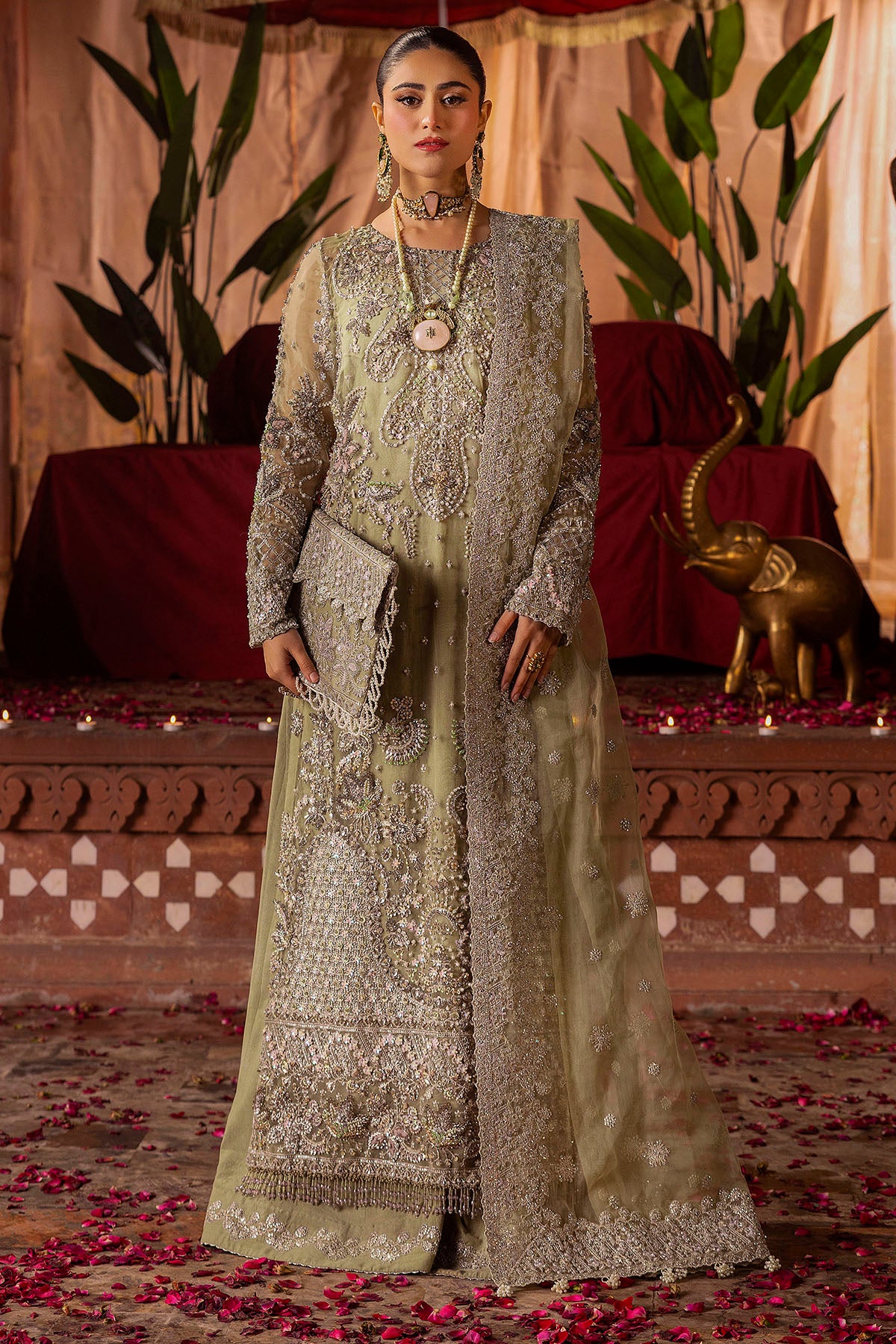0016-Meeraz Embroidered Organza Stitched – Motifz