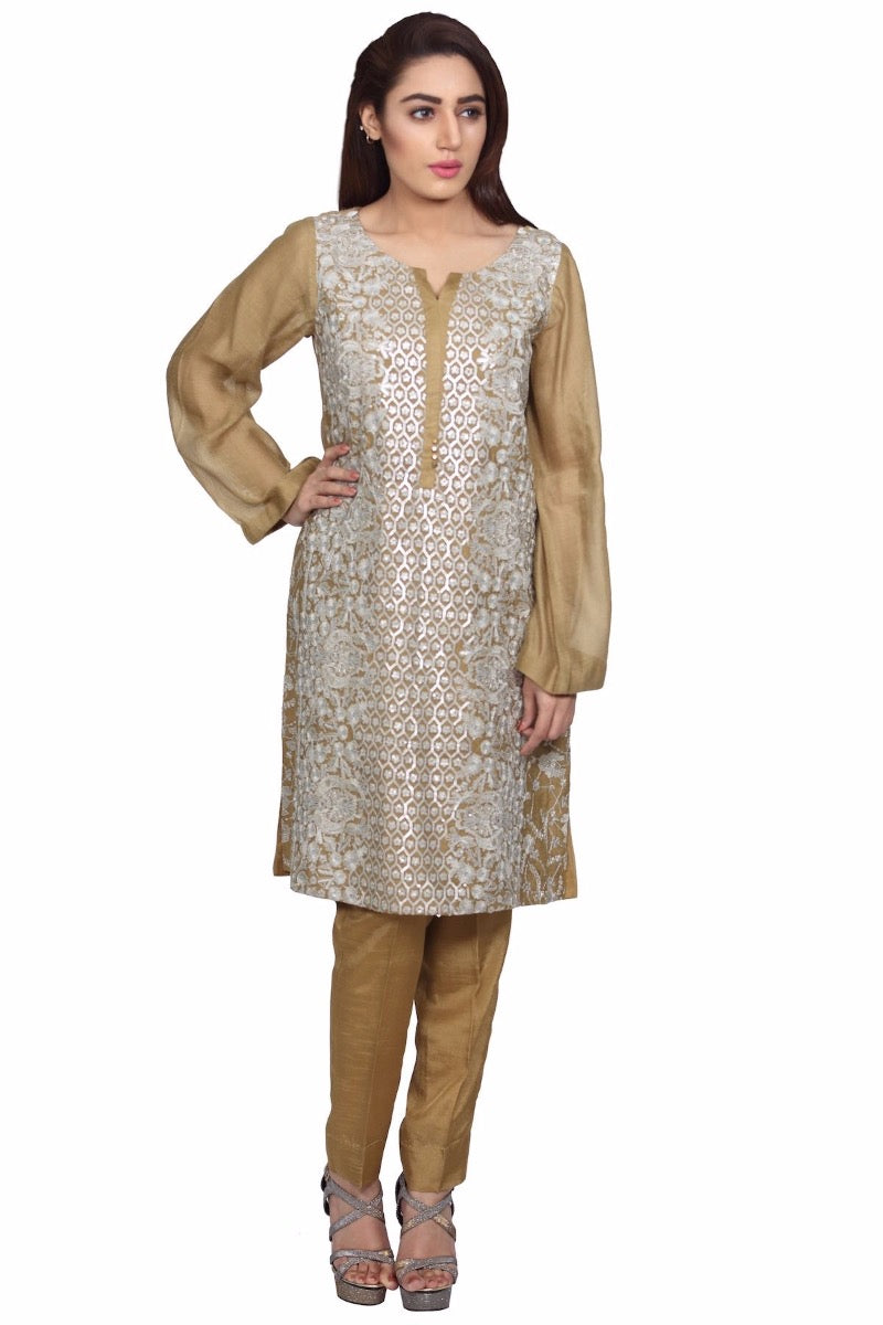 1595-skin embroidered jamavar unstitched – Motifz
